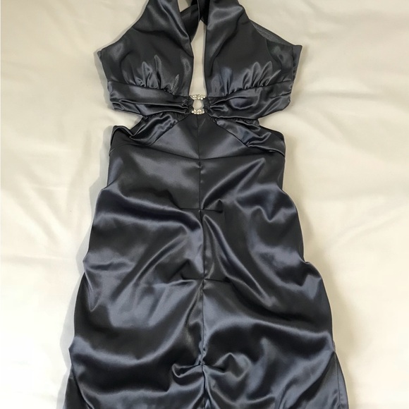 Josh & Jazz | Dresses | Silverish Short Low Cut Open Back Dress | Poshmark